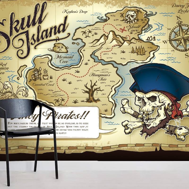 Treasure Map Wallpaper - Etsy