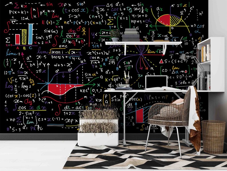 3D Math Wallpaper Formulas Wall Mural Graphics Wall Decor - Etsy