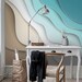 Blue Waves Wallpaper, Sand Wall Mural, Peel and Stick Wallpaper - Etsy