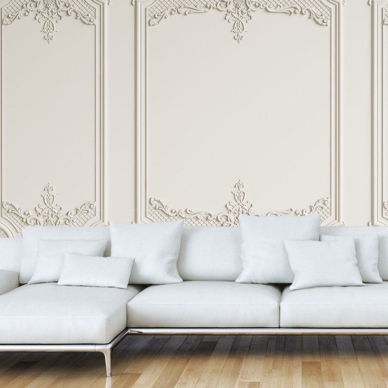 3D Cornice Wall Mural, European Decor, Peel and Stick Wallpaper - Etsy