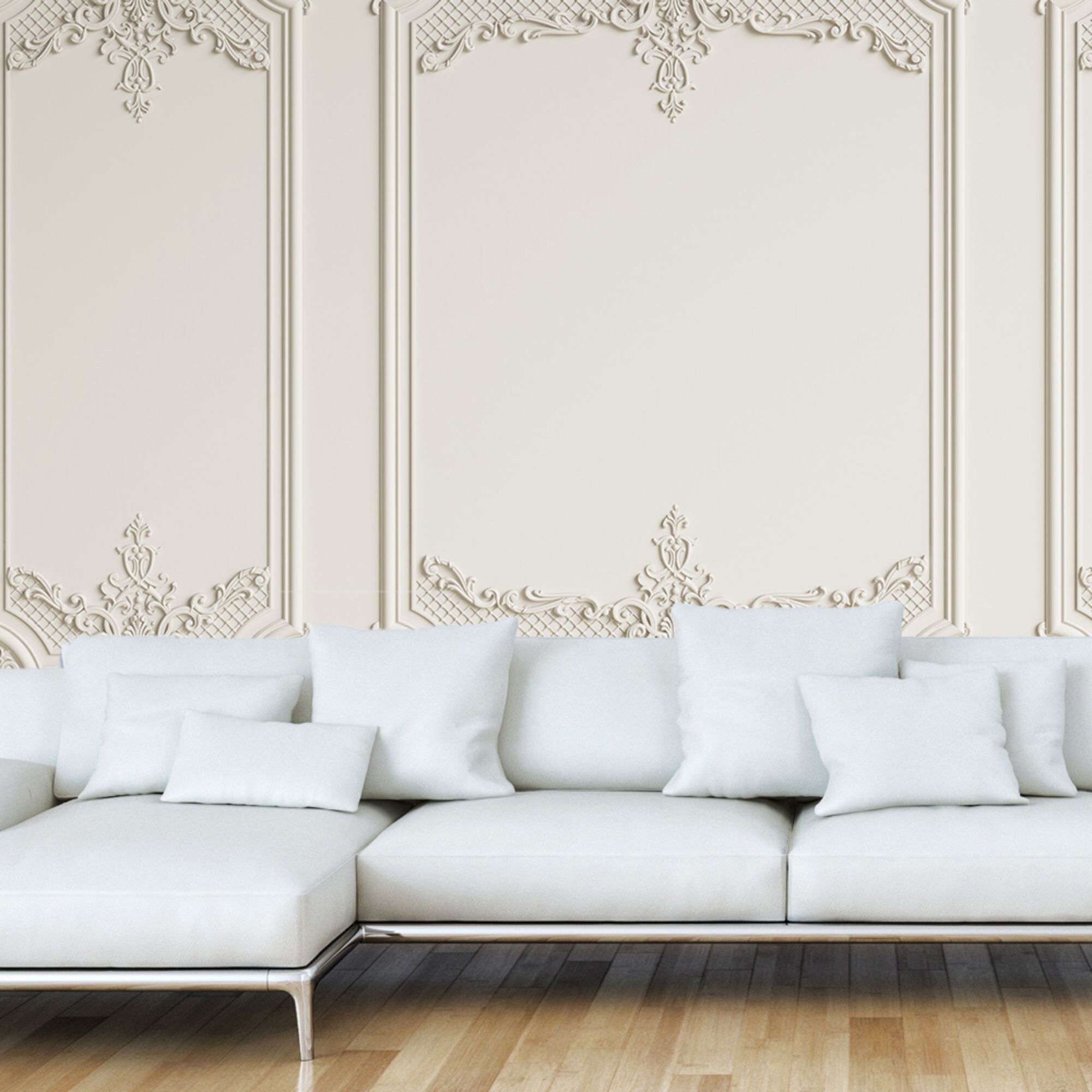 3D Molding Wallpaper Interior Wall With Cornice Wall Mural - Etsy Australia