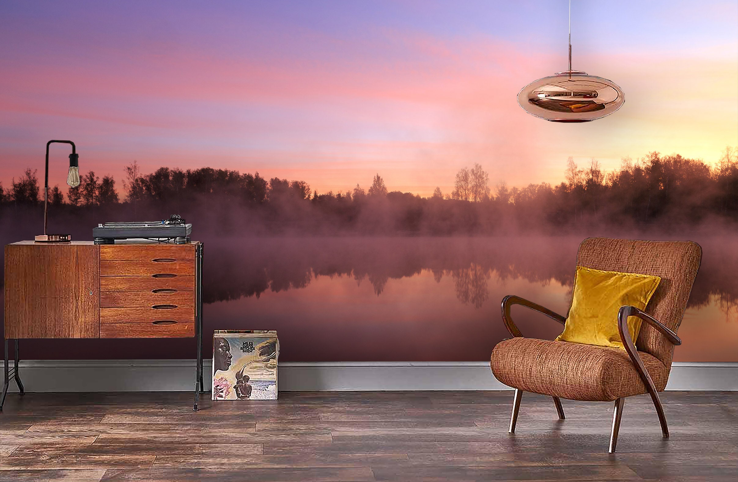 Forest Lake Reflection Wallpaper Mural, Peel and Stick - Etsy