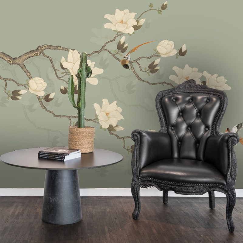 Magnolia Mural - Etsy