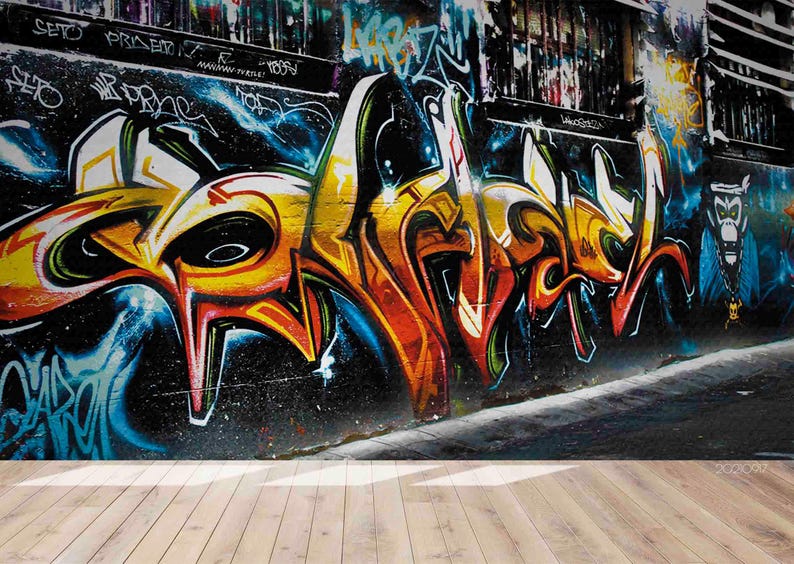 3D Graffiti Wall Mural: Colorful Street Art, Peel and Stick Wallpaper ...