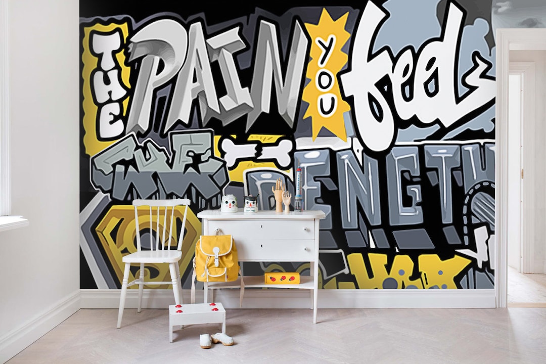 3D Graffiti Wallpaper, Letters Wall Mural, Street Art Wall Decor ...