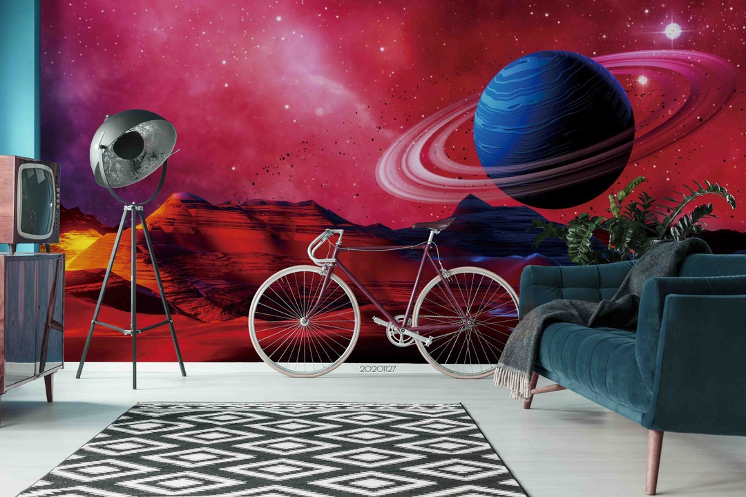 3D Space Stars Canyon Planet Wallpaper Removable Wallpaper-peel and ...