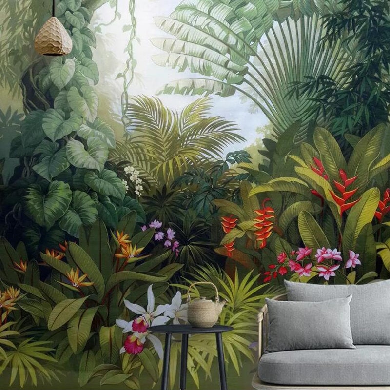 Tropical Mural Wallpaper - Etsy