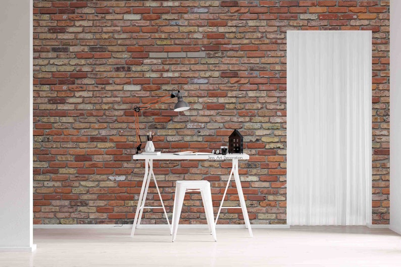 3D Red Brick Wall Mural, Texture Wallpaper, Peel and Stick - Etsy