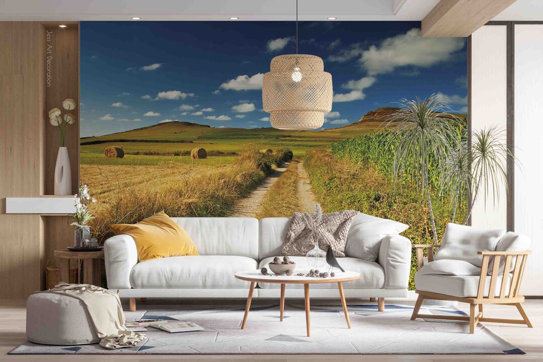 3D Rice Field Path Wallpaper-nursery Wllpaper Removable Wallpaper-peel ...