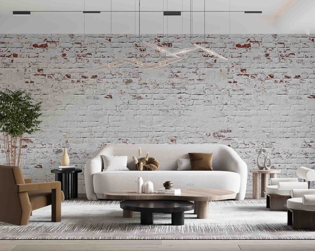 White Brick Wall Texture 3D Peel and Stick, Removable Wallpaper, Wall ...