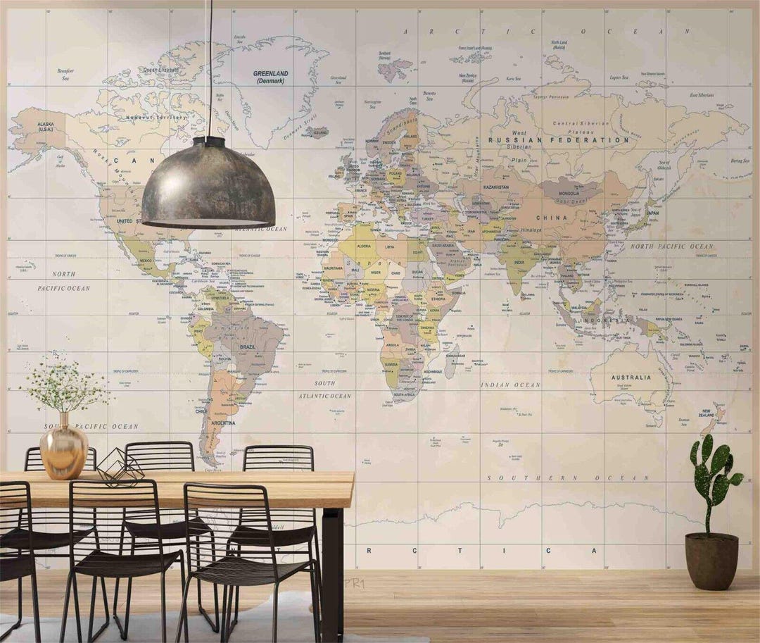 3D Beige Wallpaper, World Map Wall Mural, Texture Wall Decor, Pattern ...