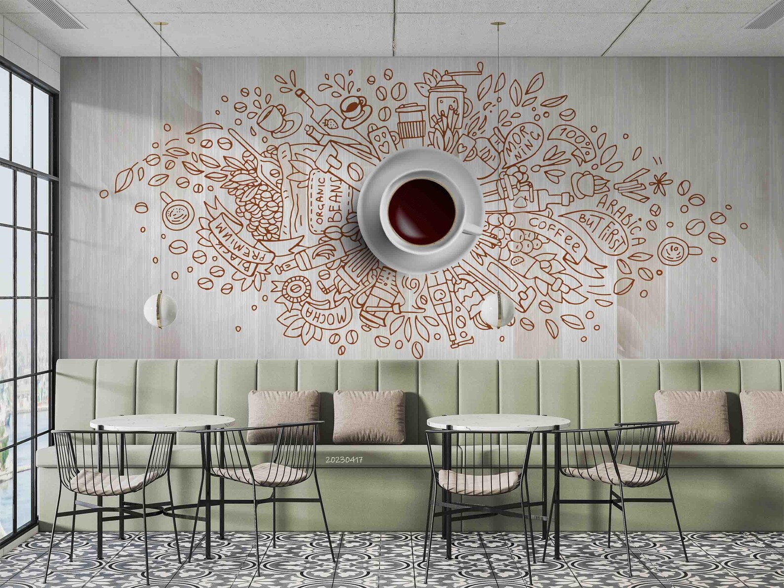 Coffee Shop Wallpaper Mural – 3D Coffee Wall Art, Peel and Stick - Etsy