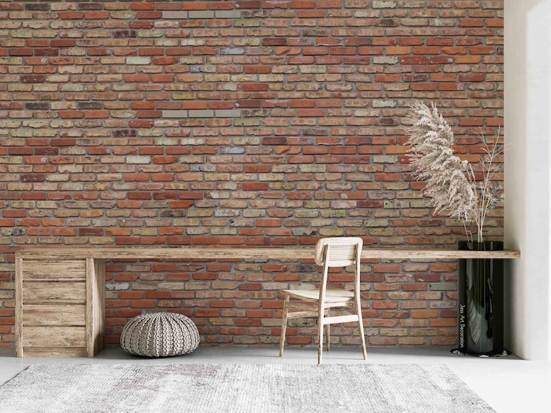 3D Red Brick Wall Mural, Texture Wallpaper, Peel and Stick - Etsy