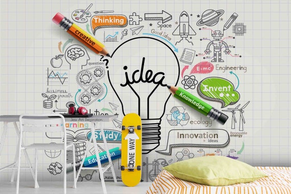 3D Innovation Idea Wallpaper-nursery Wllpaper Removable | Etsy