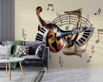 Violin Wall Mural - Etsy