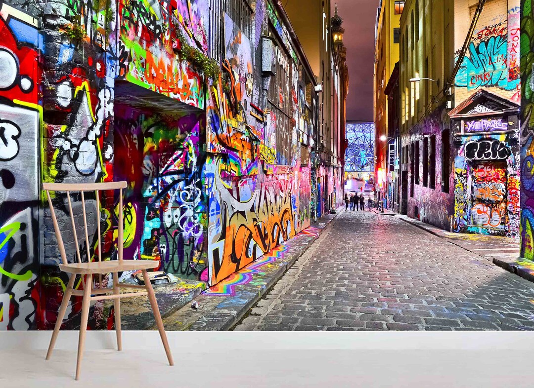 3D Graffiti Street Art Wallpaper Mural, Peel and Stick - Etsy