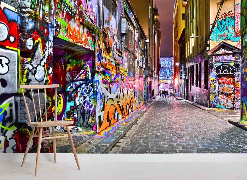 3D Graffiti Street Art Wallpaper Mural, Peel and Stick - Etsy