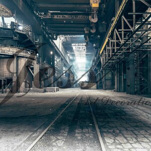 3D Factory Wallpaper, Abandoned Wall Mural, Dim Wall Decor, Machinery ...