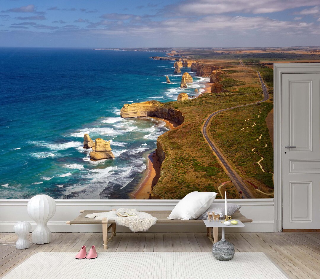 3D Shoreline Wallpaper, Beach View Wall Mural (peel and Stick) - Etsy