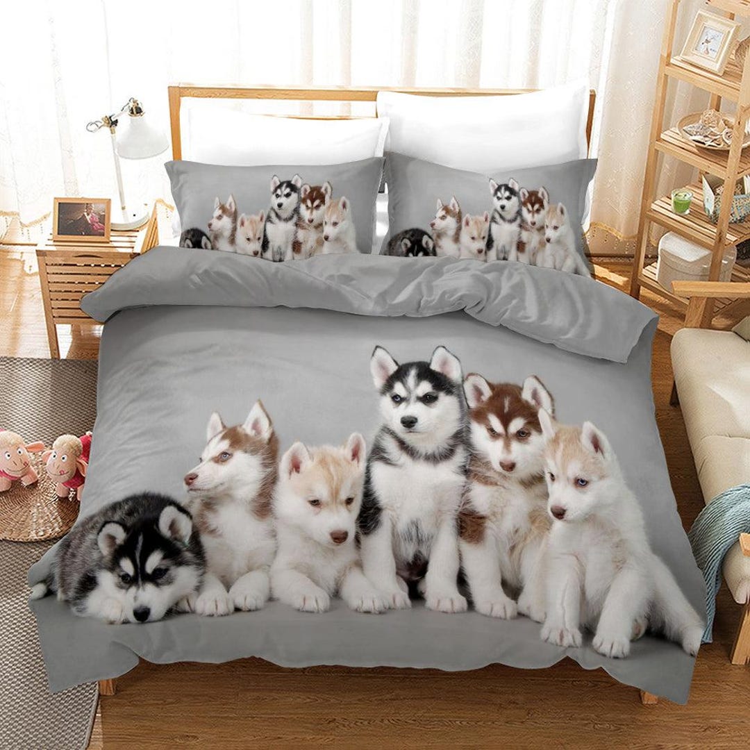 3D Dog Duvet Covers Set, Cute Quilt Cover, Black Bedding Set, Brown ...