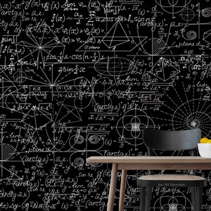 3D Mathematic Wallpaper, Formula Wall Mural, Graphics Wall Decor ...