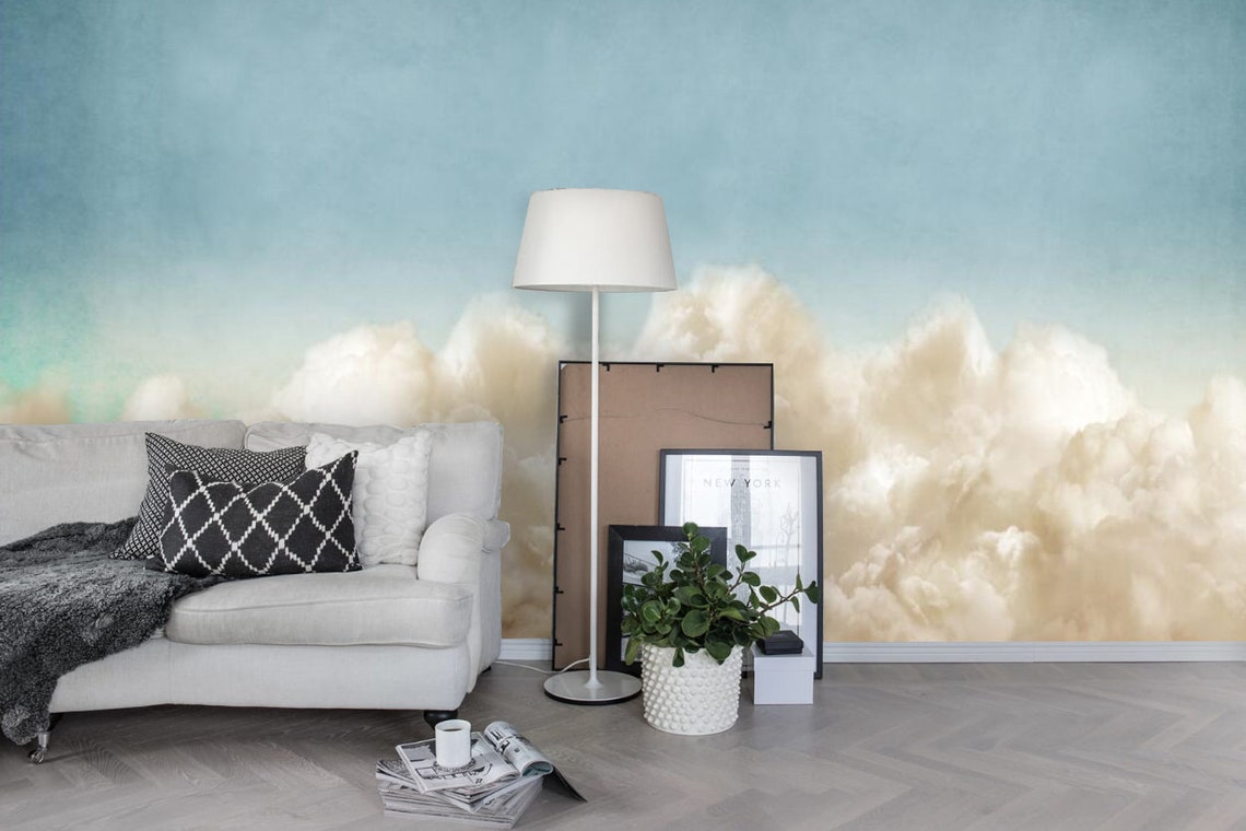 3D Clouds Wallpaper White Wall Mural Sky Wall Decor Dream - Etsy Australia