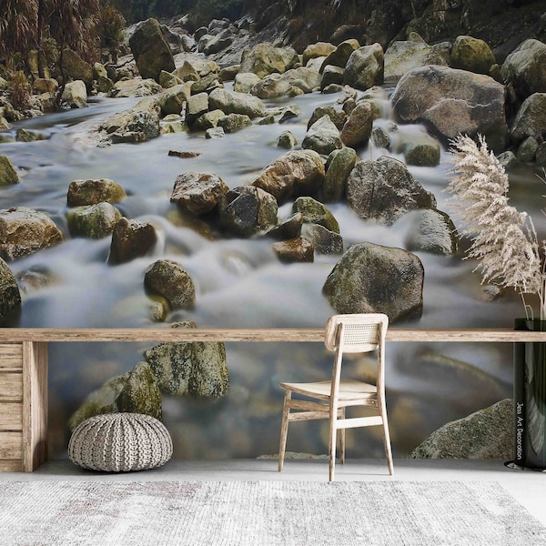 River Rock Wallpaper - Etsy