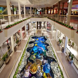 3D Underwater World Dolphin Fish, Vinyl Floor Mural, Self-adhesive ...