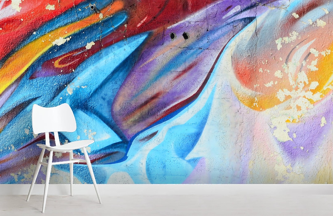3D Graffiti Wallpaper, Colorful Wall Mural, Street Art Wall Decor ...