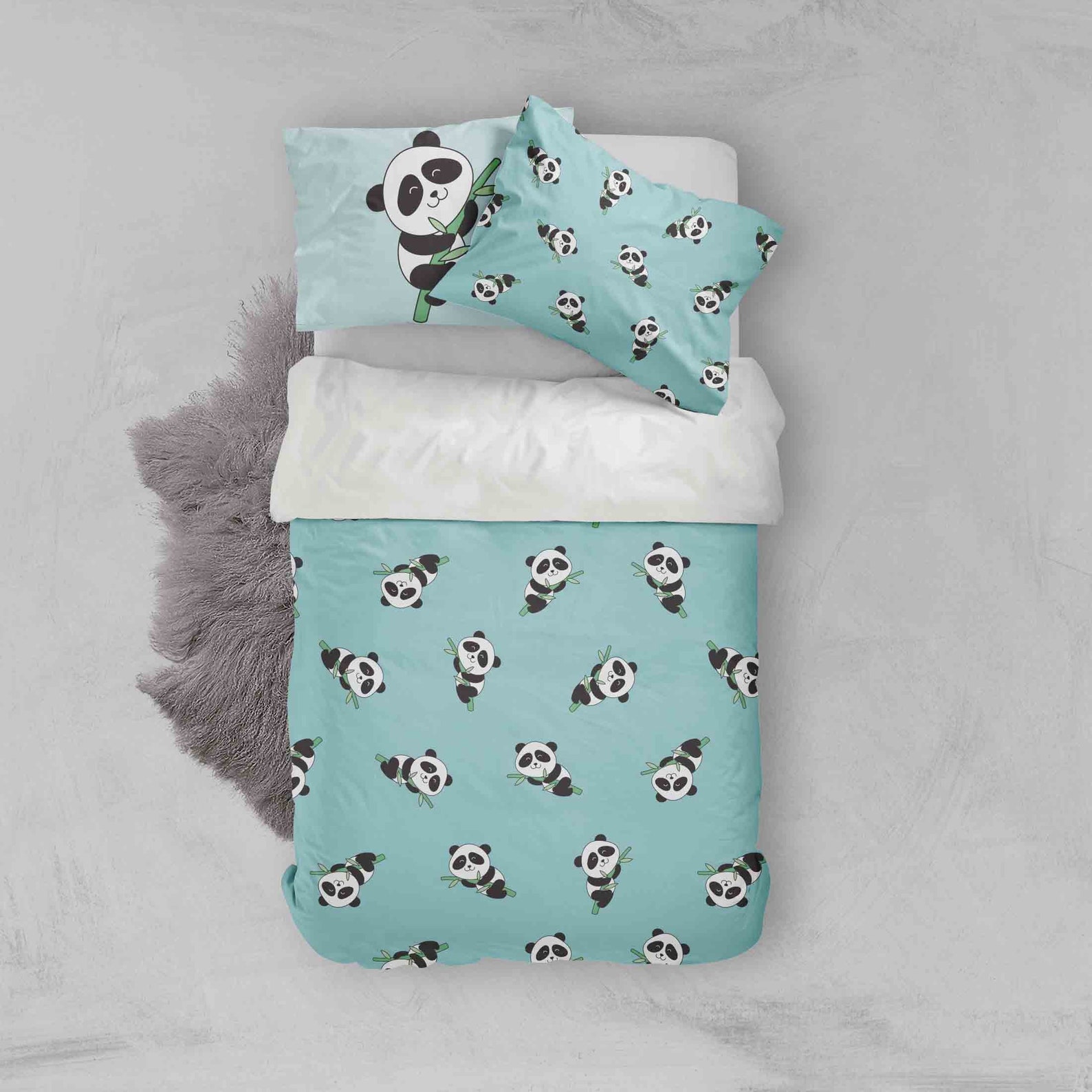 3D Panda Duvet Covers Set Bamboo Quilt Cover Cartoon Bedding - Etsy ...