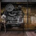 3D Building Factory Machinery Gear Retro Wallpaper Removable Wallpaper ...