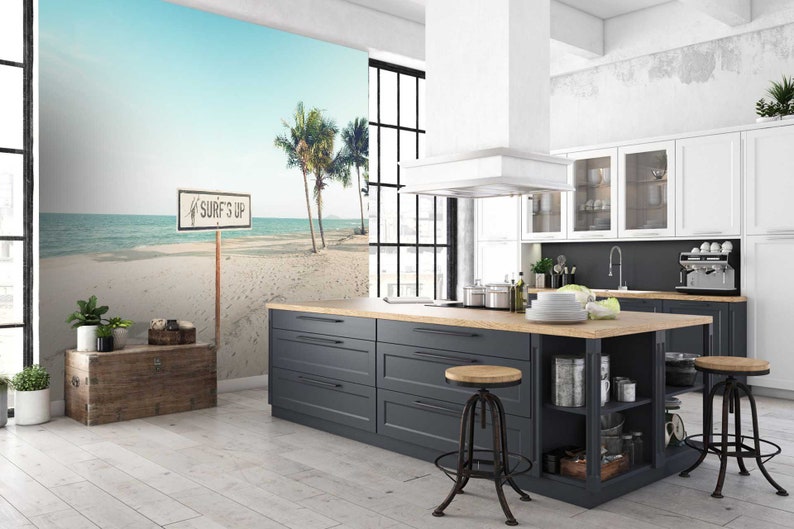 3D Beach Wallpaper Mural, Peel and Stick Sea Wall Decor - Etsy