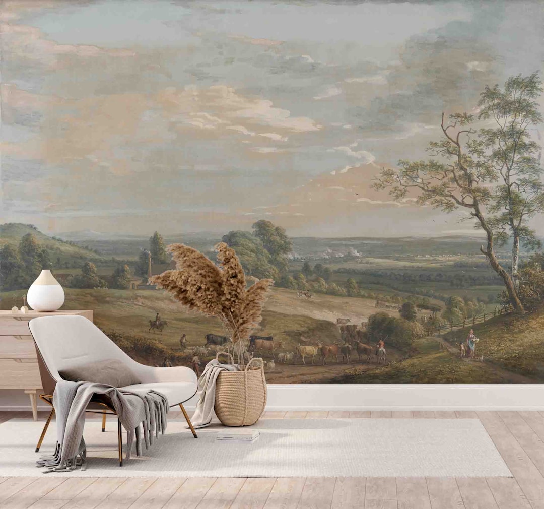 3D Landscape Wallpaper, Oil Painting Wall Mural, Farm Wall Decor ...