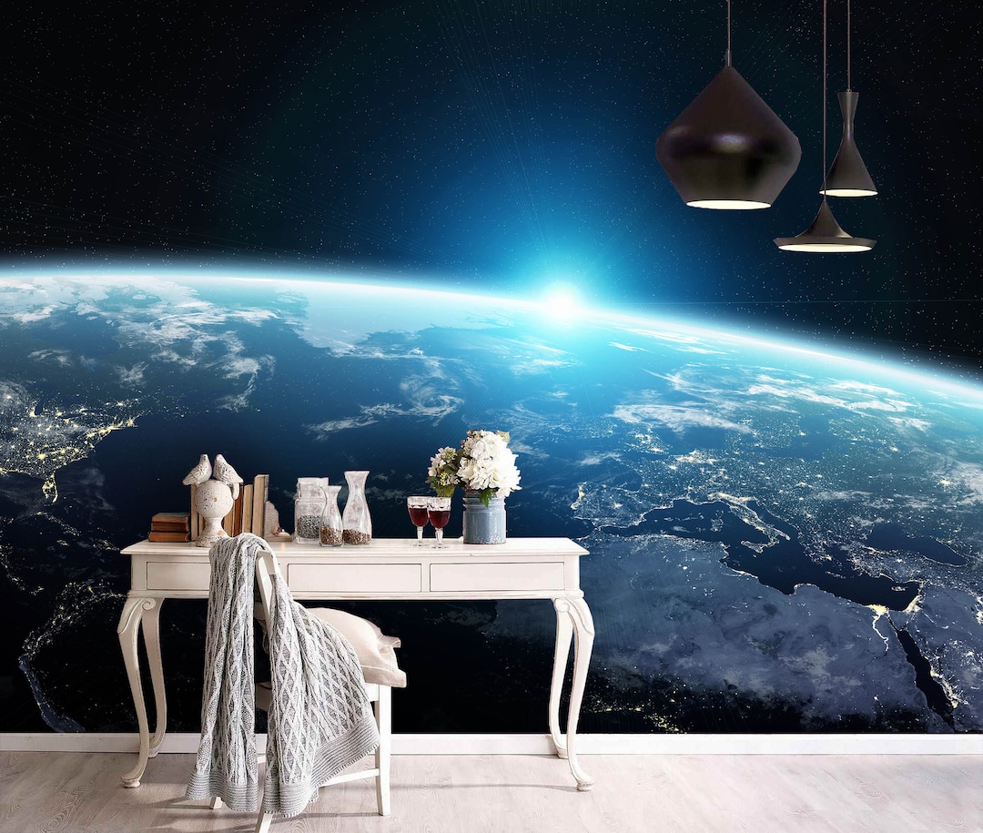 3D Universe Wallpaper, Earth Wall Mural, Sun Wall Decor, Mysterious ...