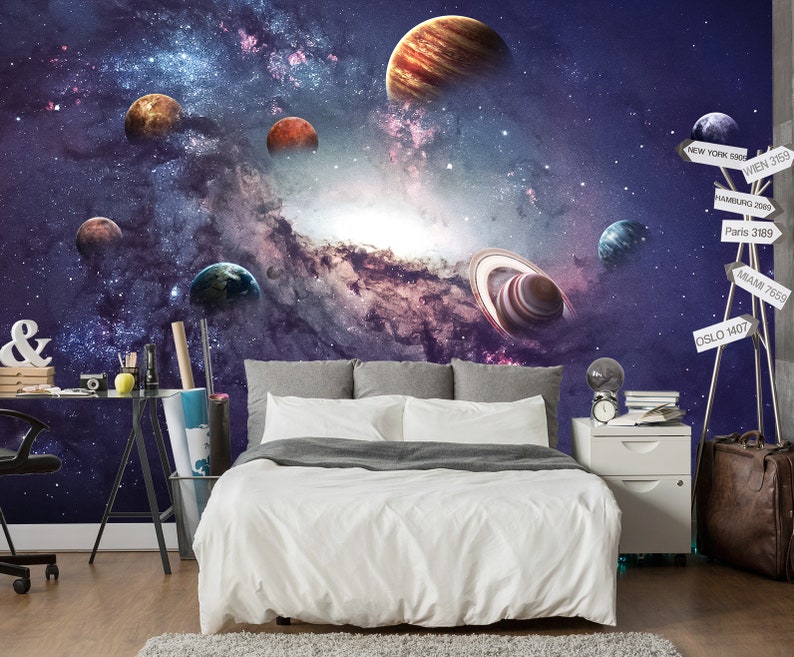 3D Universe Wallpaper Planet Wall Mural Nebula Wall Decor - Etsy Australia