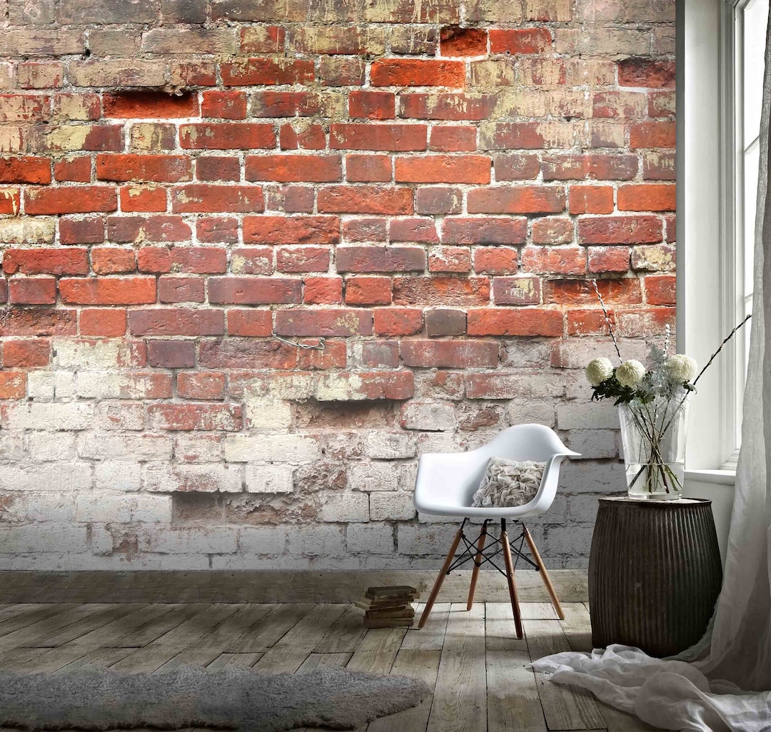 3D Pattern Red Brick Retro Wallpaper Removable Wallpaper-peel and Stick ...
