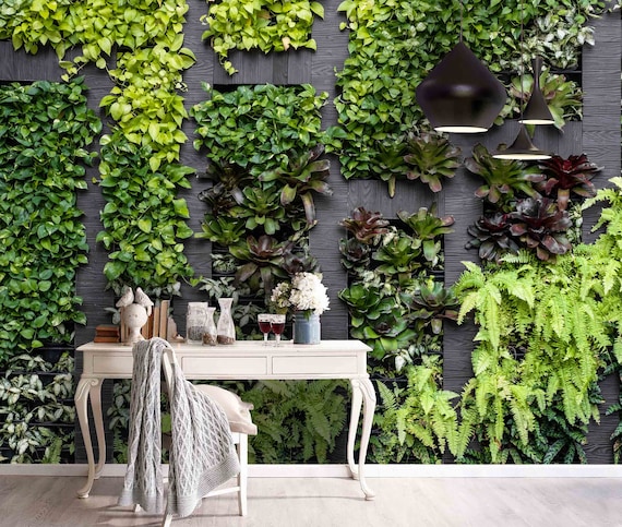 3D Landscape Wall Wallpaper Greenery Wall Mural Plants Wall - Etsy ...