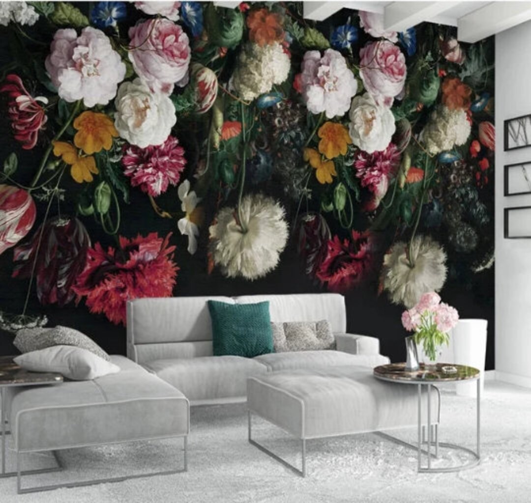 3D Rose Wallpaper, Floral Wall Mural, Colorful Wall Decor, Idyllic Wall ...