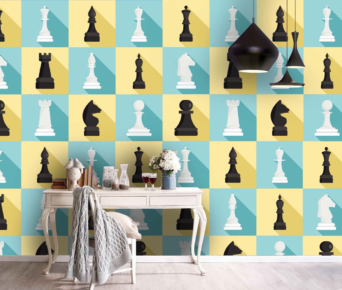 3D Chess Wallpaper Cartoon Wall Mural Piece Wall Decor - Etsy