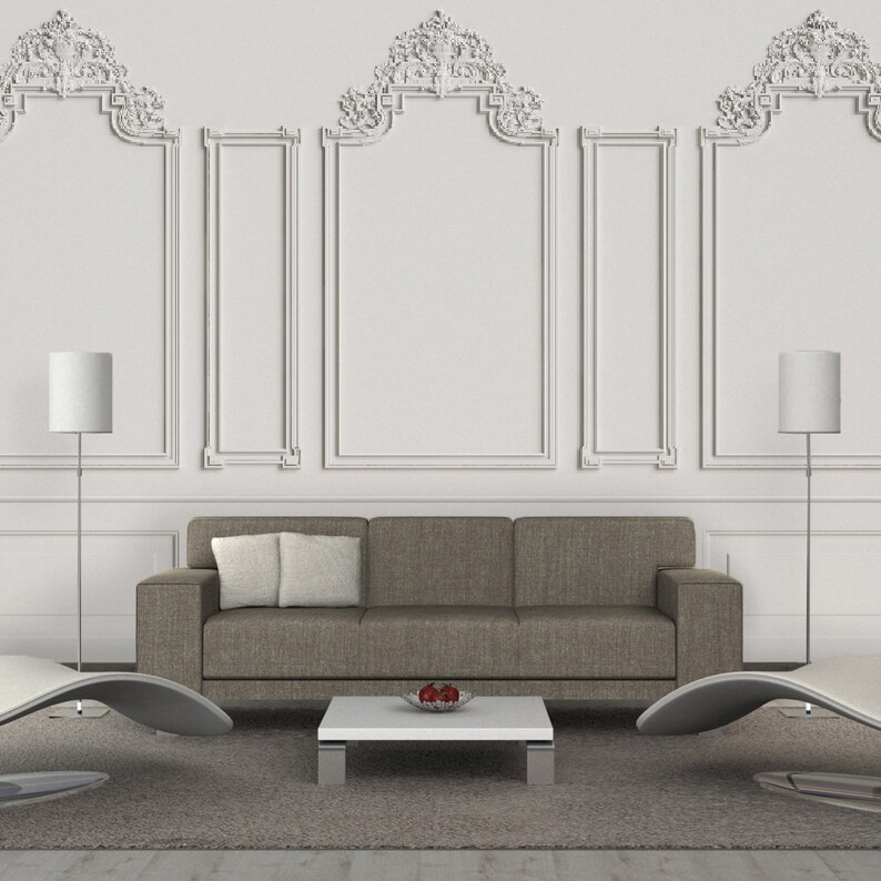 3D Molding Wallpaper Interior Wall With Cornice Wall Mural - Etsy