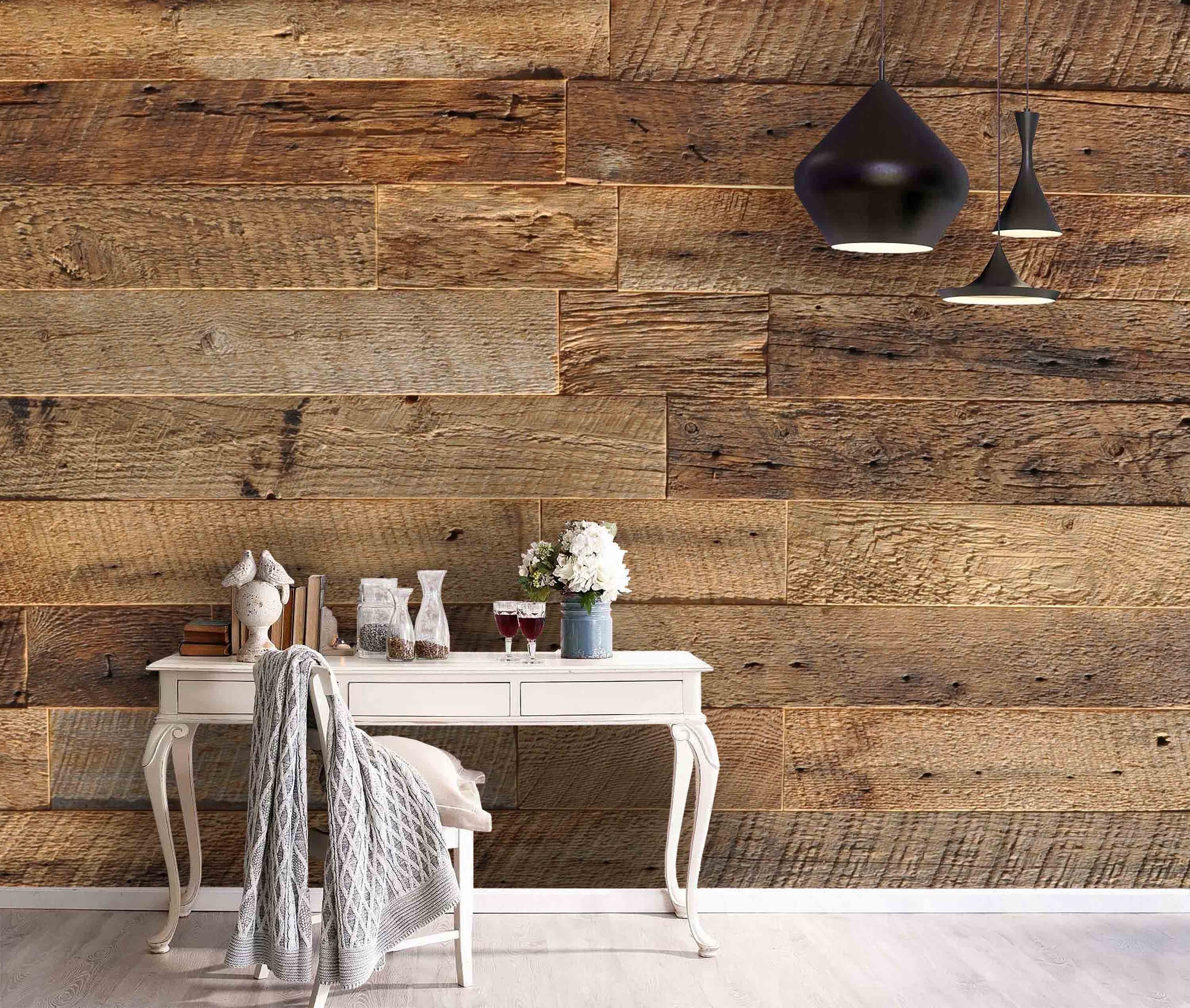 3D Wood Grain Wallpaper Brown Wall Mural Rugged Wall Decor - Etsy Australia