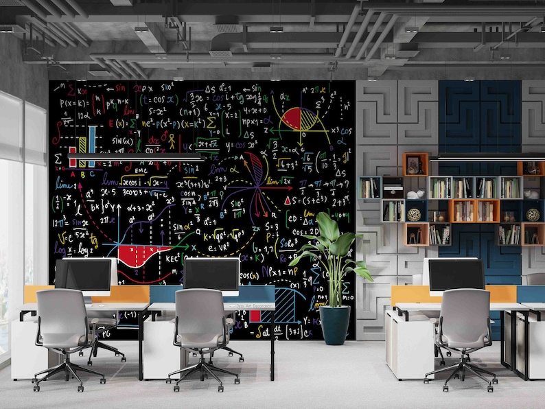 3D Math Wallpaper Formulas Wall Mural Graphics Wall Decor - Etsy