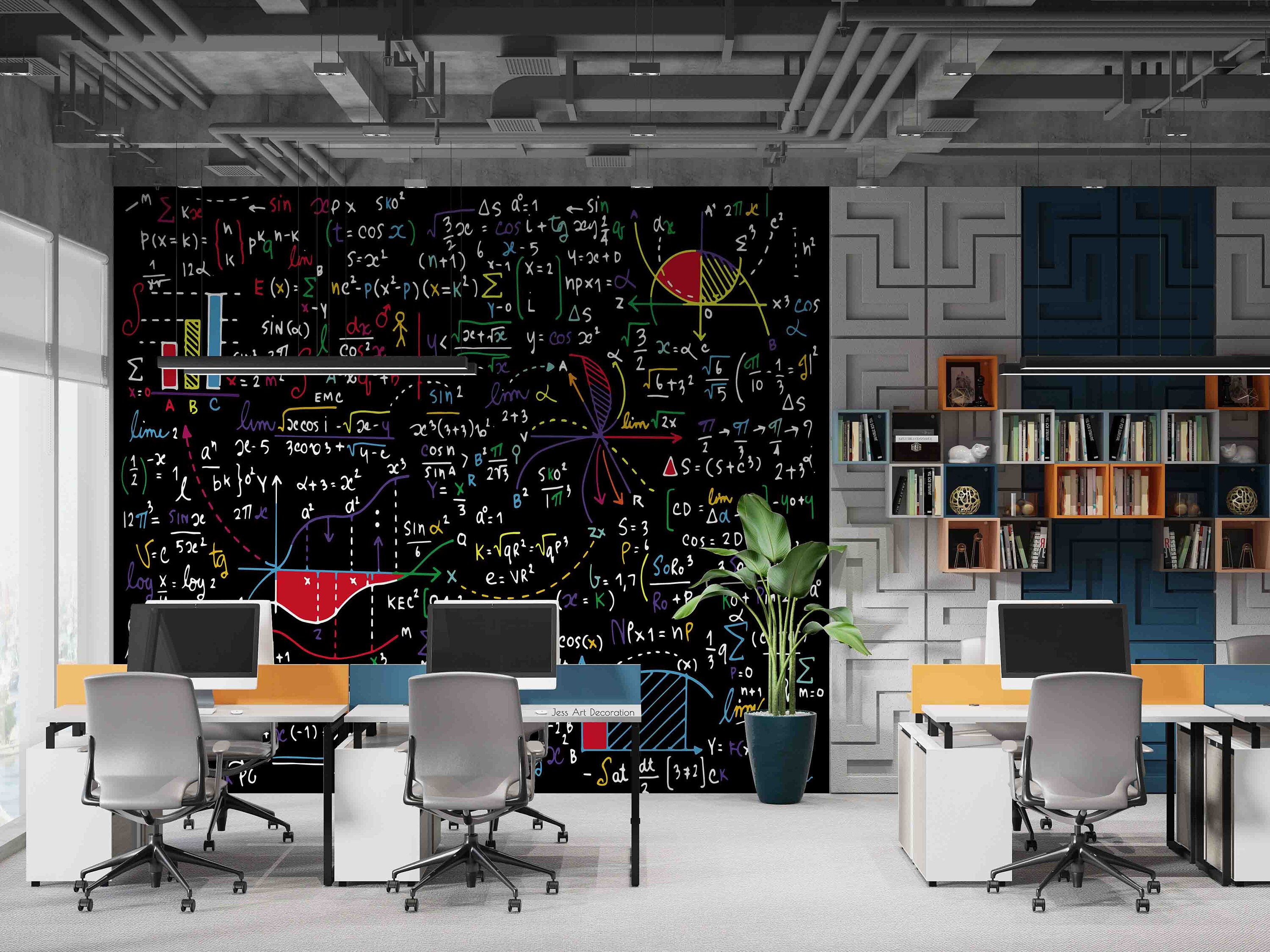 3D Math Wallpaper Formulas Wall Mural Graphics Wall Decor - Etsy Ireland