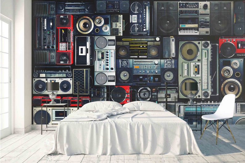 3D Radio Wall Wallpaper Boomboxs Wall Mural Tape Machine - Etsy