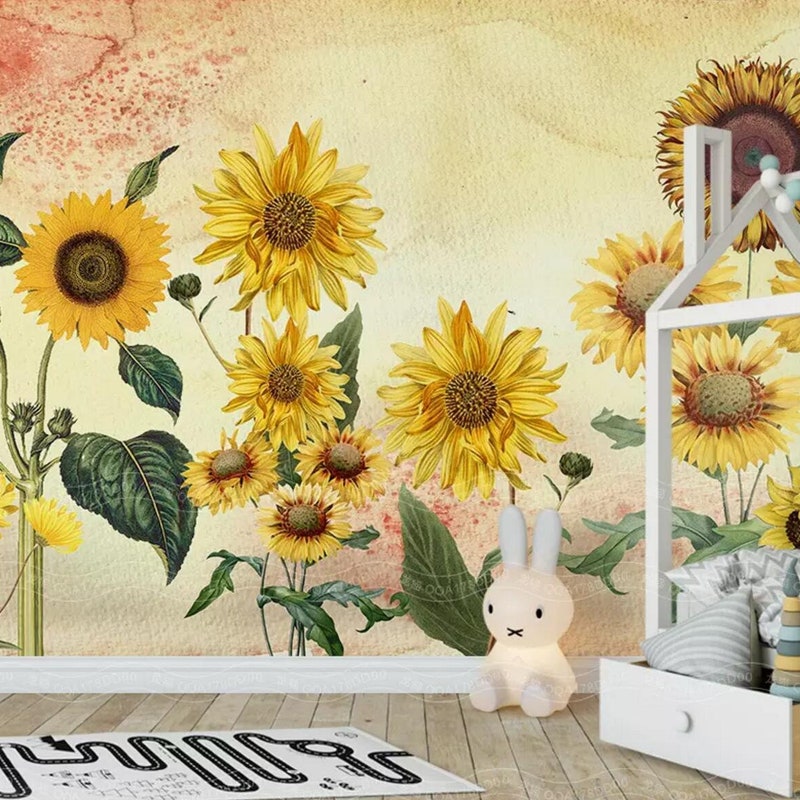 Sunflower Wall Mural - Etsy