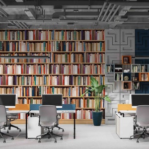 3D Books Wallpaper, Bookshelf Wall Mural, Library Wall Decor, Old Wall ...
