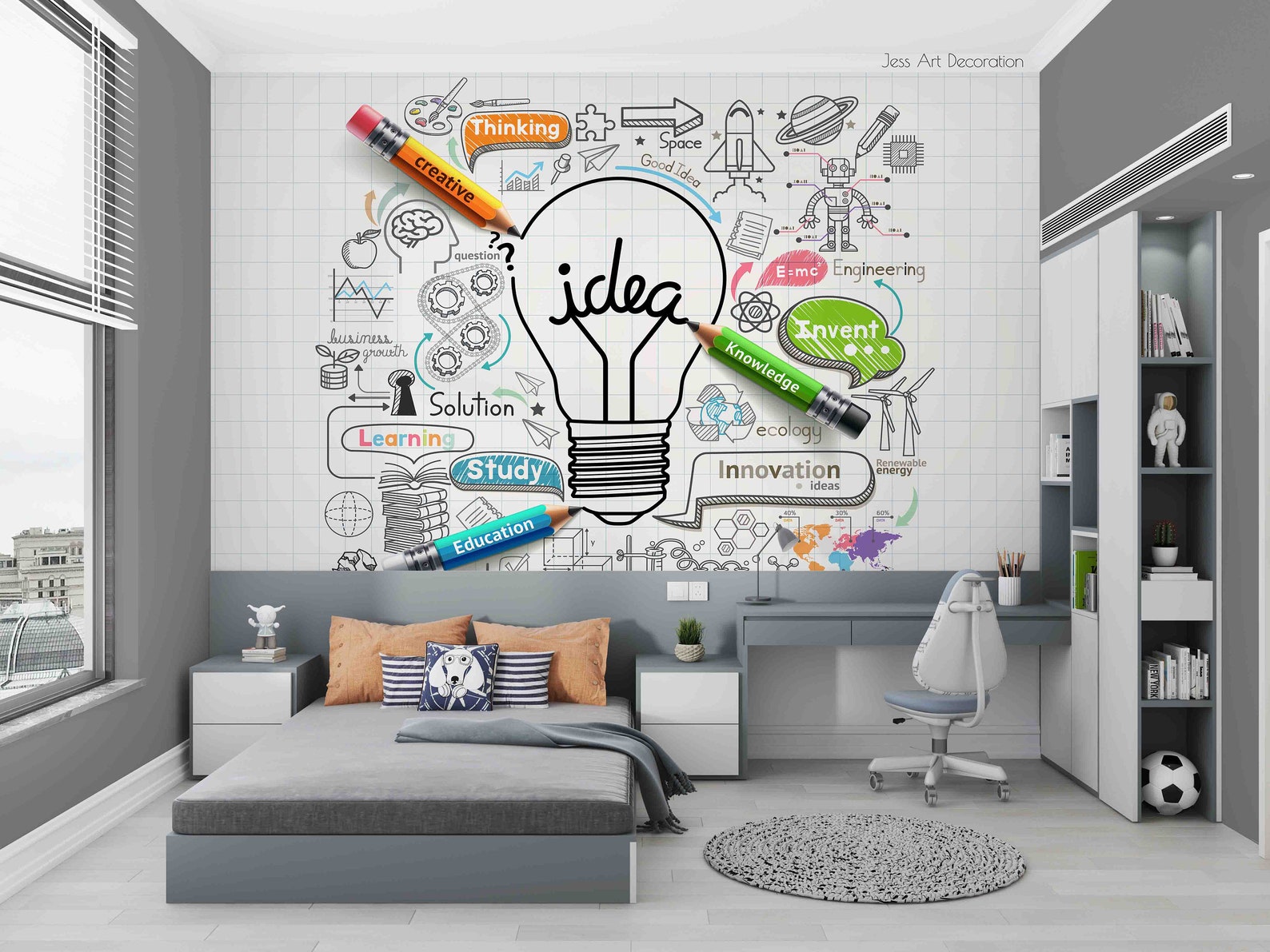 3D Innovation Idea Wallpaper-nursery Wllpaper Removable | Etsy