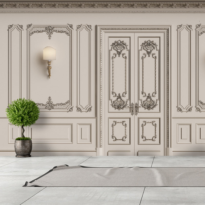 3D Embossed Cornice Wall Mural, Classic Peel and Stick Wallpaper - Etsy