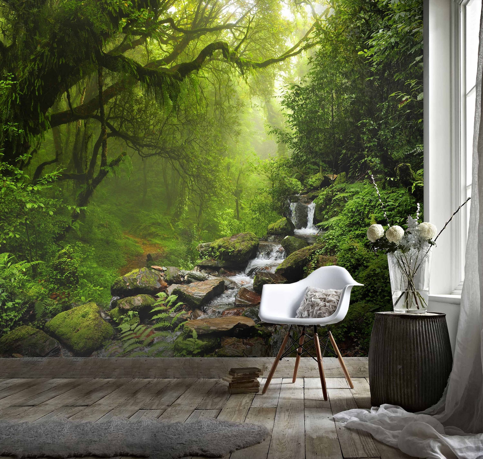 3D Rainforest Wallpaper Forest Wall Mural Waterfall Wall - Etsy Australia