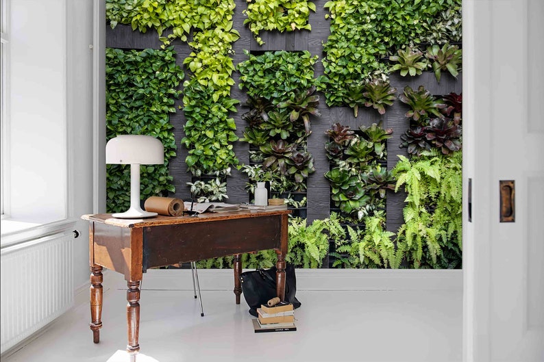 3D Greenery Wall Mural, Landscape Plants Decor, Peel and Stick ...